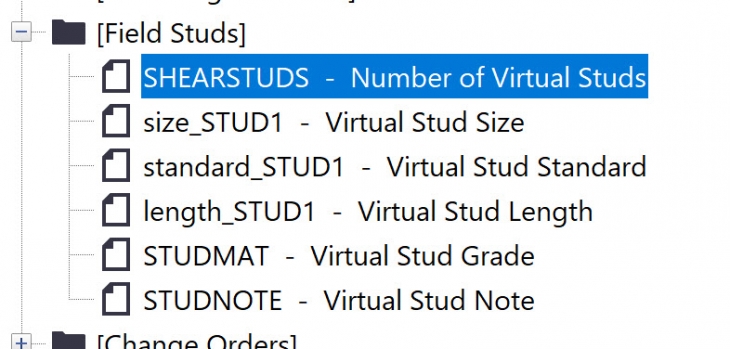 Marcas de pernos de campo/ virtuales (Field studs) en dibujos | Trimble User Assistance